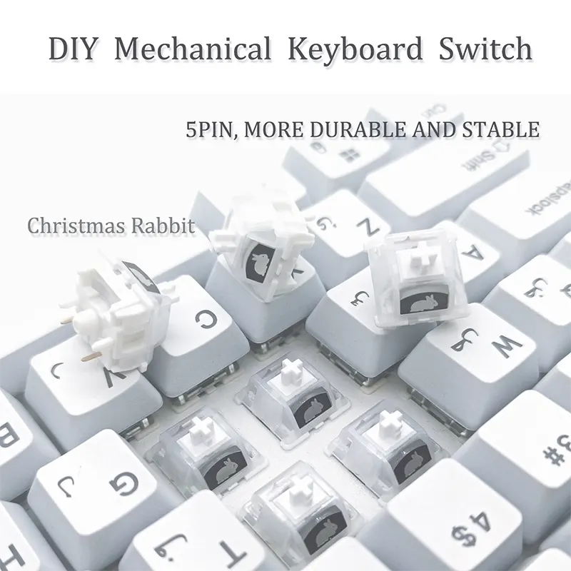 Tecsee Christmas Rabbit Switch HPE Linear Stem 13,5mm DIY 5pin RGB SMD ...