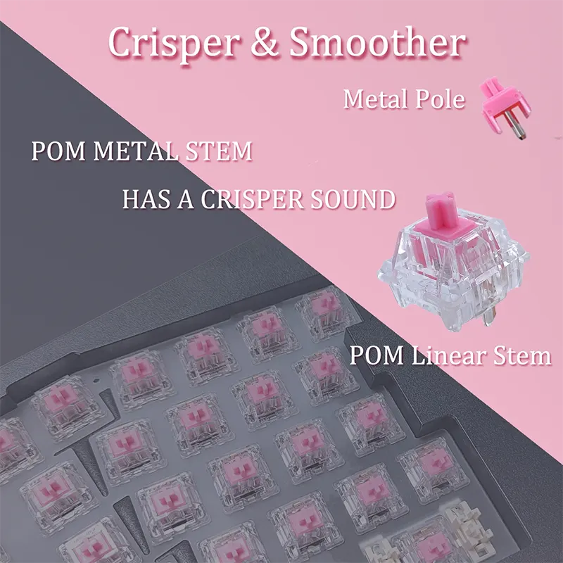 Tecsee Honey Peach Switch POM Linear Stem Metal Pole Switches for ...